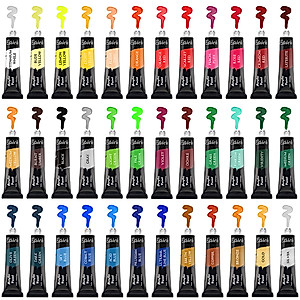 ESRICH Acrylic Paint Set,64PCS Painting Supplies with Wooden Easel,Paint Brushes,36Colors Acrylic Paint, Canvases,Palette,Paint Knives Etc,Painting Kit for Adults,Students,Hobbyists,Beginners