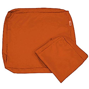 QQbed 4 Pack Outdoor Patio Chair Waterproof Cushion Pillow Seat Duvet Covers 25"X25"X5" - Replacement Covers Only (25"X25"X5" 4 Packs, Rust)