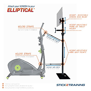 Stick2Training's Extra-Tall TV, VESA Stand Mount for Treadmill, Walking Pad, Under Desk Treadmill, Stand Up Desk - Keep You Productive or Entertained While You Work Out!