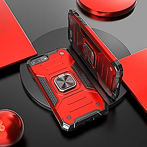 IDYStar iPhone 8 Plus Case with Screen Protector,Shock Absorption Drop Test Cover with Car Mount Kickstand Lightweight Protective Phone Case for iPhone 8 Plus iPhone 7 Plus iPhone 6S Plus, Red
