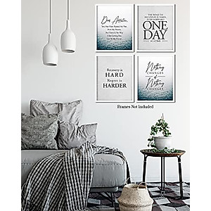 Addiction Recovery Wall Decor - Set of 4 Sobriety Inspirational Wall Art Designs - Sober Encouragement Room Decor - Gifts for women and men - 11x14 unframed print