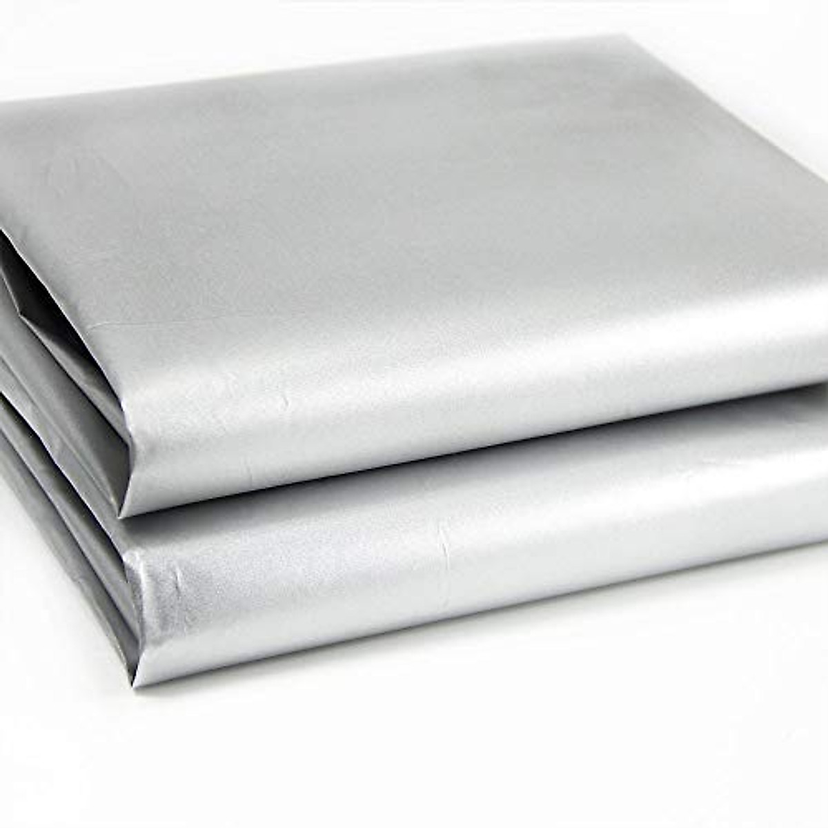 Blackout Drapery Shade Fabric Black and Silver 100 Percent Shading Light Waterproof Sunshade Cloth Light Weight (3Yards)