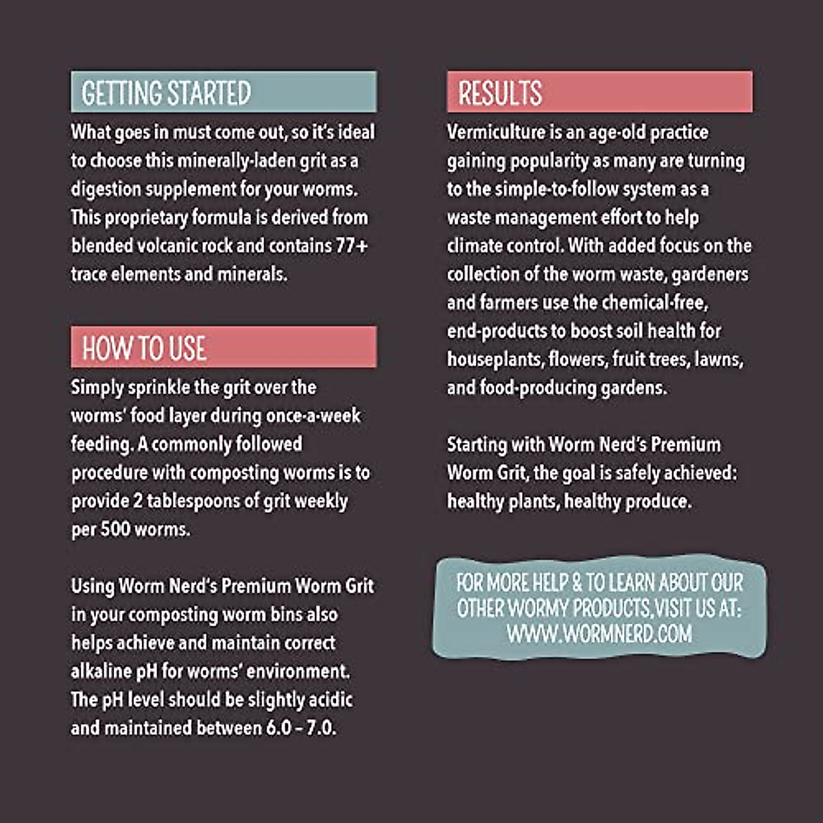 Arcadia Garden Products WN08 Worm Nerd Worm Grit for Vermiculture, 1LB, White