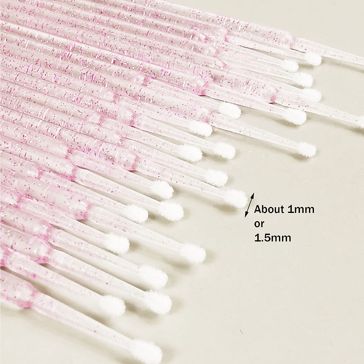 ZYIGYI 500 PCS Disposable Micro Cotton Swabs Brush Applicators, Microswabs for Eyelash Extension, Lips Mascara Wands 5 Color