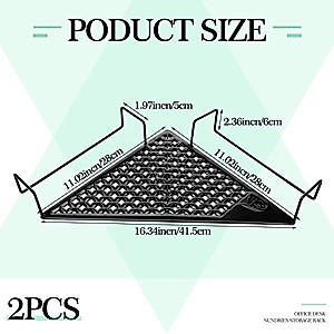 Lounsweer 2 Pcs Office Cubicle Shelf Black Corner Floating Shelves Cubicle Hanging Shelf Mesh Iron Corner Organizer Storage Rack Holder for Succulents Flower Pot Office Decor