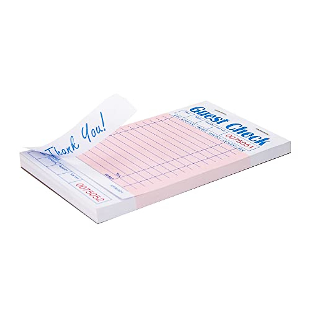 DGBDPACK Guest Check Pads EP-3632-1 (10 Pads), Total 500 Pink Waitress Notepad, Server Order Pads