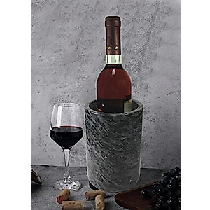 Marble Wine Cooler，Suitable for Wine Barrels or Champagne Cooler 750 ml Bottles, Ideal Gift for Wine Enthusiasts（black）