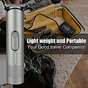 PRITECH Hair Trimmer for Men, Rechargeable Hair Clippers, Beard Trimmer, Home Haircut Kit, Cordless Barber Grooming Sets, Waterproof Body Trimmer, Groin Hair Trimmer, Nebula Gray