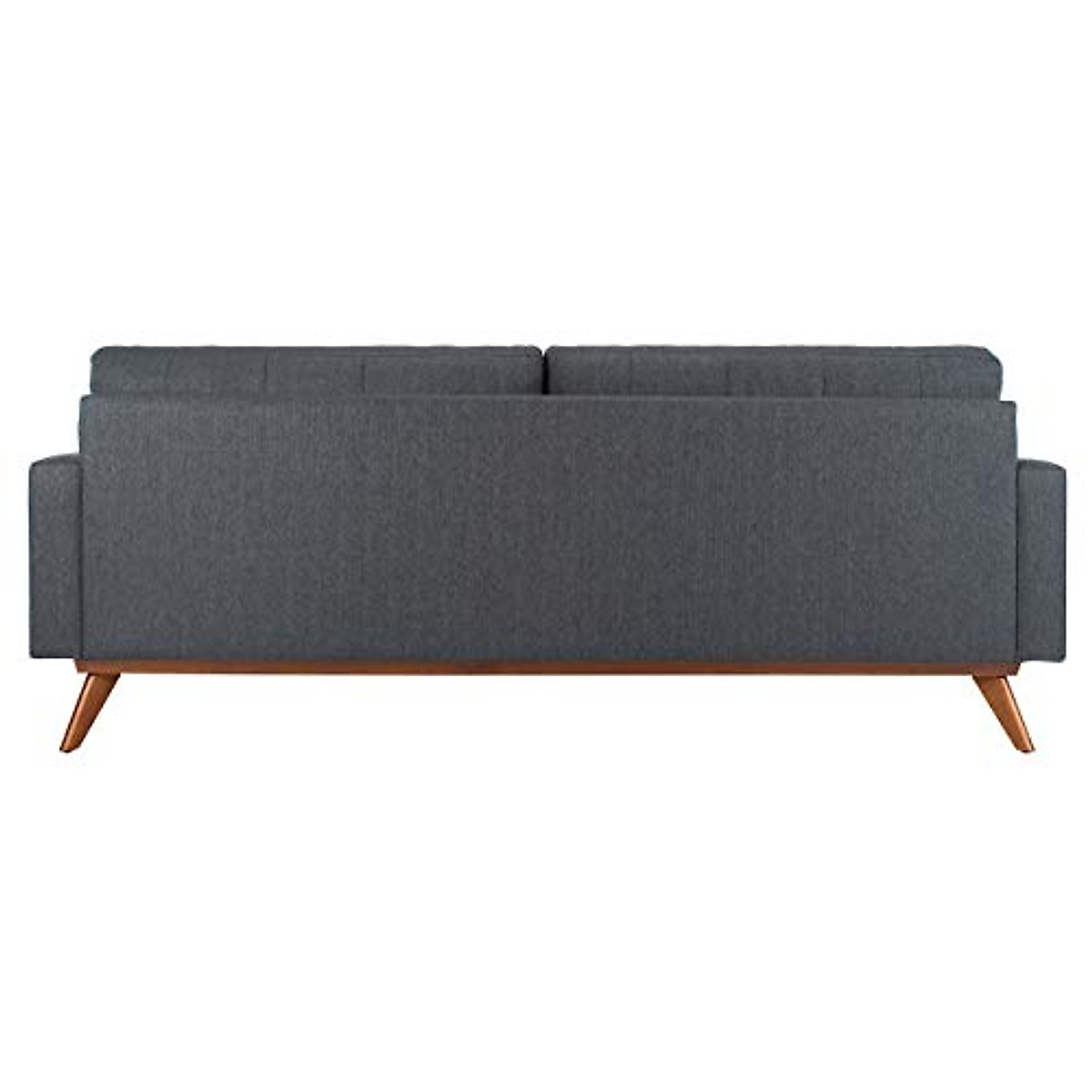 Safavieh Couture Home Gneiss Mid-Century Modern Slate Grey and Dark Brown Tufted Sofa