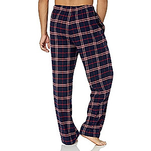 Amazon Essentials Men's Flannel Pajama Pant (Available in Big & Tall), Navy/Red, Plaid, Large