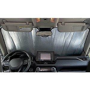 Custom fit Front Windshield Sunshade for 2015 2016 2017 2018 2019 2020 2021 2022 2023 2024 Ford Transit Van (Not for E-Transit), UV Rays Reflector Sunscreen Protector Accessories (Made in USA)