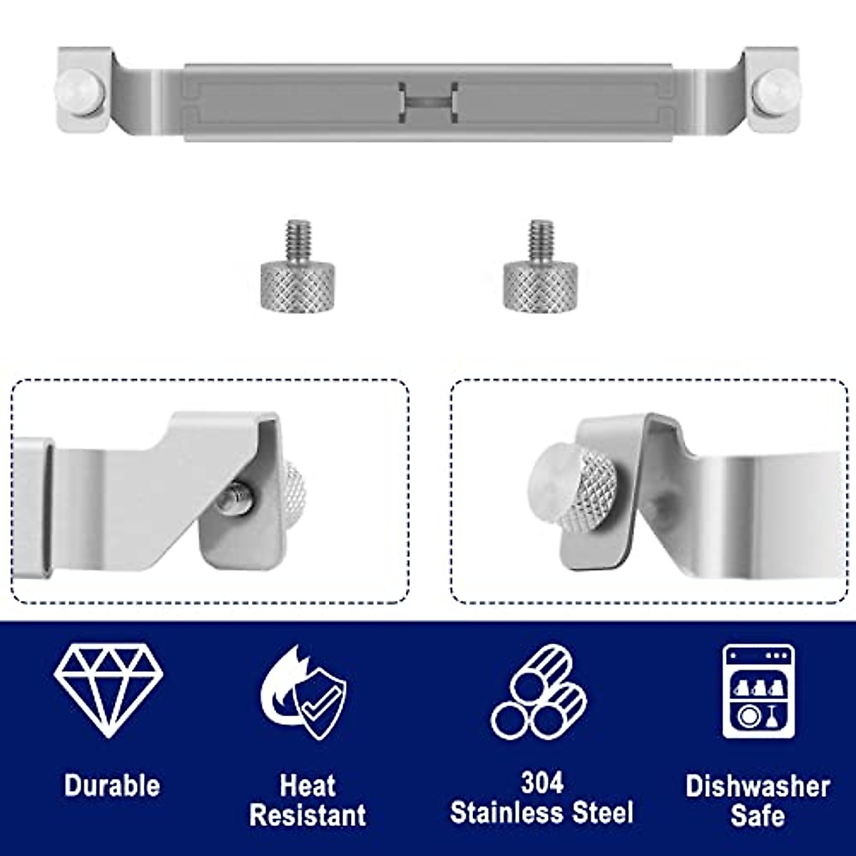 KALAMANDA Griddle Spatula Holder, Adjustable Stainless Steel Grill Tool Hold Rack for Blackstone, Camp Chef, Royal Gourmet(6.5-10.2 Inch) Silver
