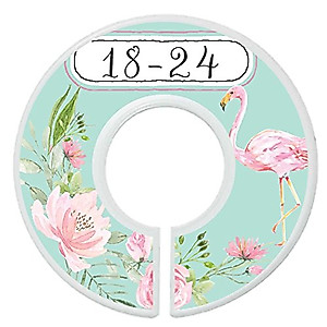 Mumsy Goose Nursery Closet Dividers Baby Girl Clothes Dividers Floral Flamingoes