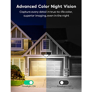 winees Floodlight Camera, Wired 2K HD Dual-Lens Outdoor Security Camera, 180 Degree Panoramic Motion Detection, 3000 Lumens, Color Night Vision, 110dB Siren, 2-Way Audio (White)