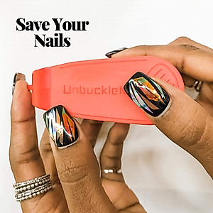 UnbuckleMe Car Seat Buckle Release Tool and Black Leather Wristlet Keychain and Credit Card Holder - Less Stress On The Go with Kids in Car Seats - As Seen on Shark Tank - Bundled Offer (Red)