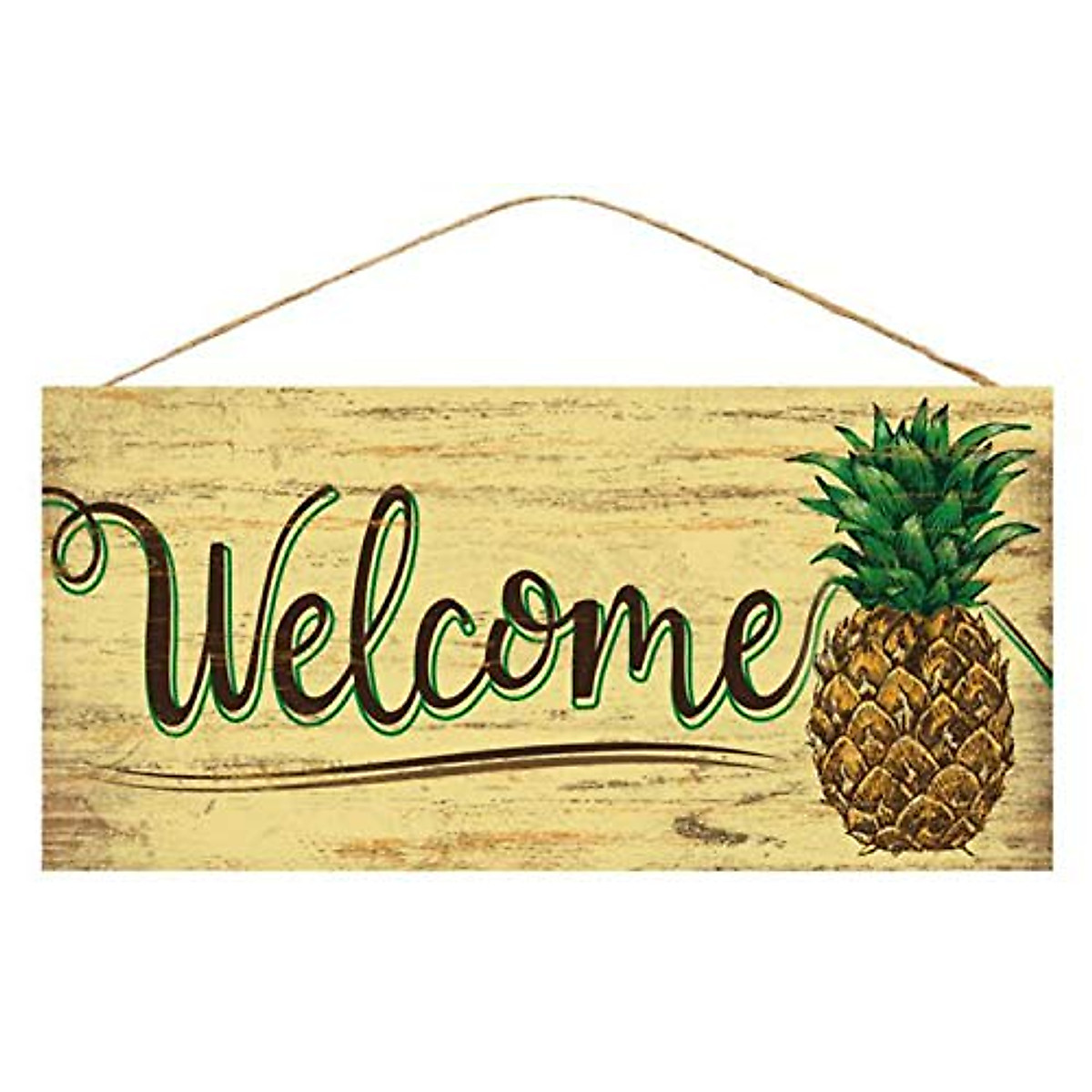Craig Bachman 12" Wooden Sign: Welcome Pineapple Wall Hanger Door Hanger AP8368
