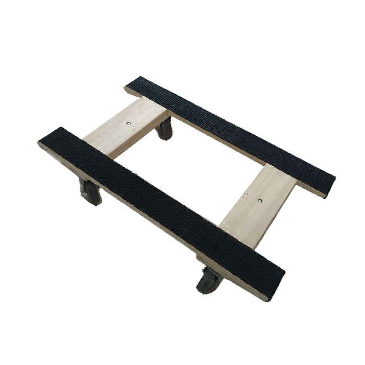 Dolly Cart Heavy Duty for Furniture Moving with 4 Wheels H Frame Oak | Full Length Rubber Tread Dual Rail | 18x38