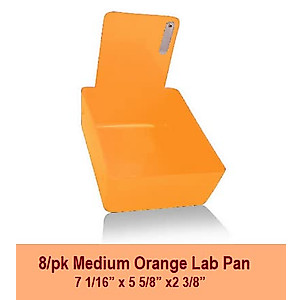 AmeriCan Goods 8/Pk Medium Medical Pro Lab Pan Dental Working Lab Pan Plastic with Stainless Steel Clip (Orange)