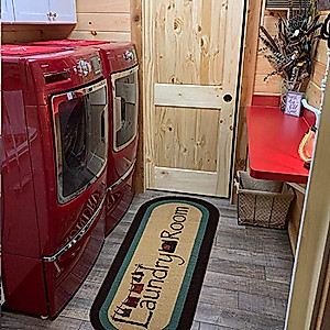 ZOVSON Funny Laundry Floor Rug Nonslip Kitchen Rug Waterproof Washable Floor Rugs for Wash Room, Laundroom Mat Oval 20" x 47"