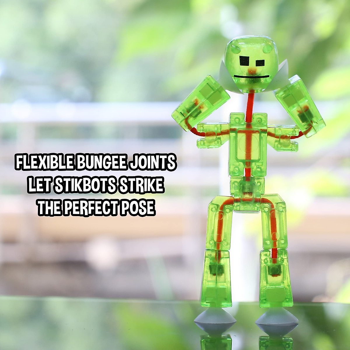 StikBot Zing, Set of 8 Clear Collectable Action Figures and Mobile Phone Tripod, Create Stop Motion Animation, Great for Kids Ages 4 and Up