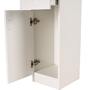 BarberPub Locking Wall Mount Hair Styling Barber Station with Drawer Storage Beauty Salon Spa Equipment 3036-1 (White)