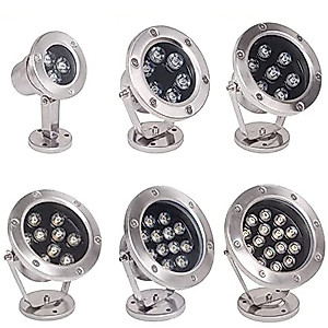 Saturey Underwater Pond Lights LED Underwater Light 3W 6w 9W 12W 18w 24w 36w RGB Night Lamp Outdoor Garden IP68 Submersible Swimming Pool Party Landscape DC 12V 24V Pool Lights