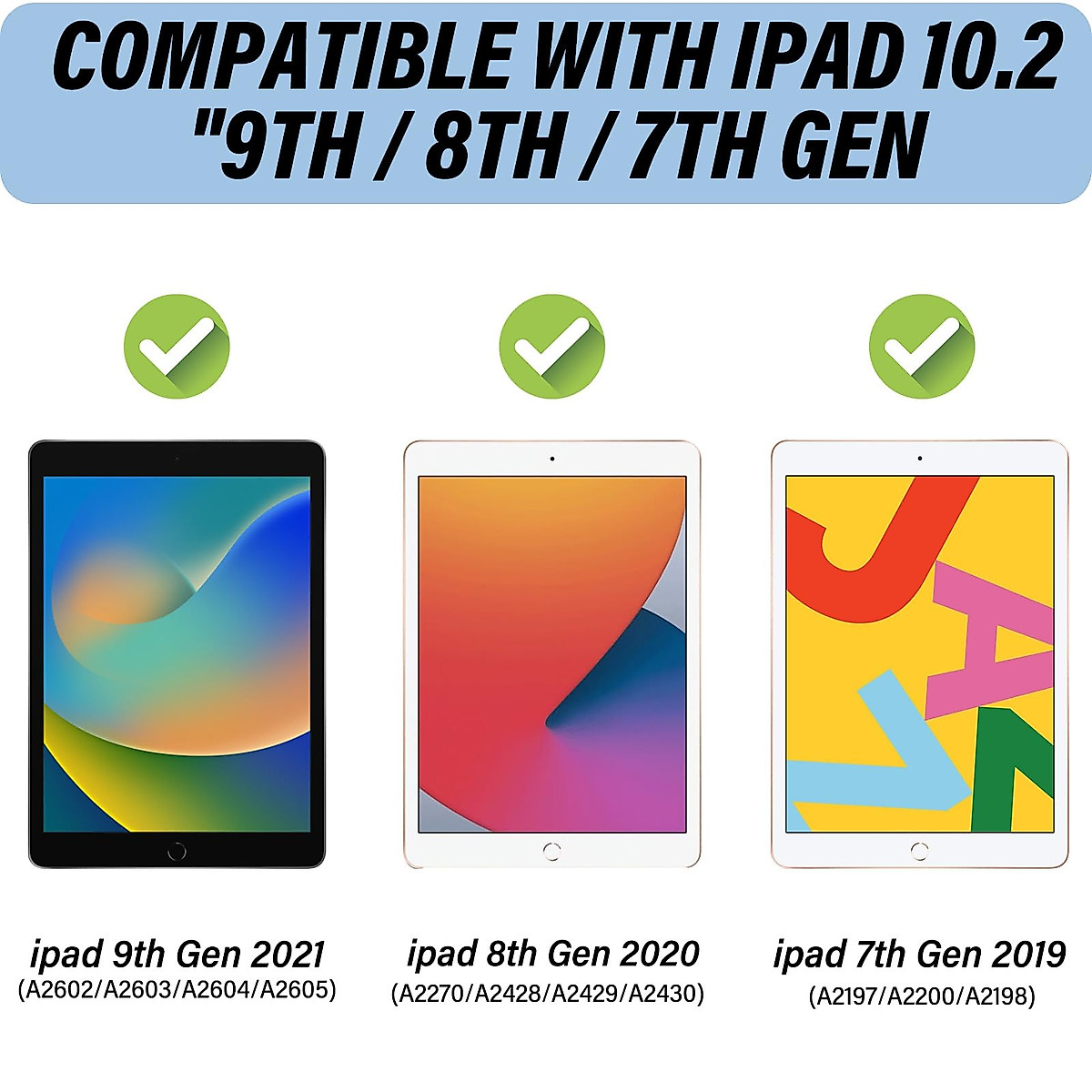 Cabreche Compatible with iPad 10.2 inch Case,9th /8th /7th Generation Case (2021/2020/2019) with Hard PVC Back,Auto Sleep/Wake Cover,for Girls Women Aesthetic Cute Cool-Skull Skeleton