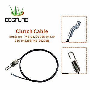 BOSFLAG 2 Pack 746-04229 Drive Clutch Cable Replaces MTD 746-04229 Clutch Cable, MTD 946-04229, 746-04229B, 946-04229B for MTD SB624, SB626, SB628, SB630, Cub Cadet 524SWE, 524WE, 526SWE Snowblowers