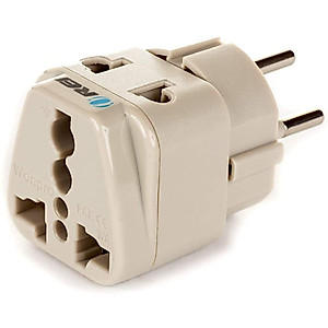 OREI Grounded Universal 2 in 1 Plug Adapter Type H for Israel & more- CE Certified - RoHS Compliant WP-H-GN