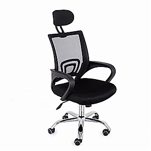 Comfty Mesh Office Chair with Mid Back and Chrome Base, 39.73”-40.91”, Black