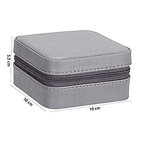 ANWBROAD Travel Jewelry Box Jewelry Case Small Jewelry Box Pportable Mini Display Storage Case with Mirror for Rings Earrings Necklace Bracelets Earrings for Girls Women Faux Leather UJJB001H