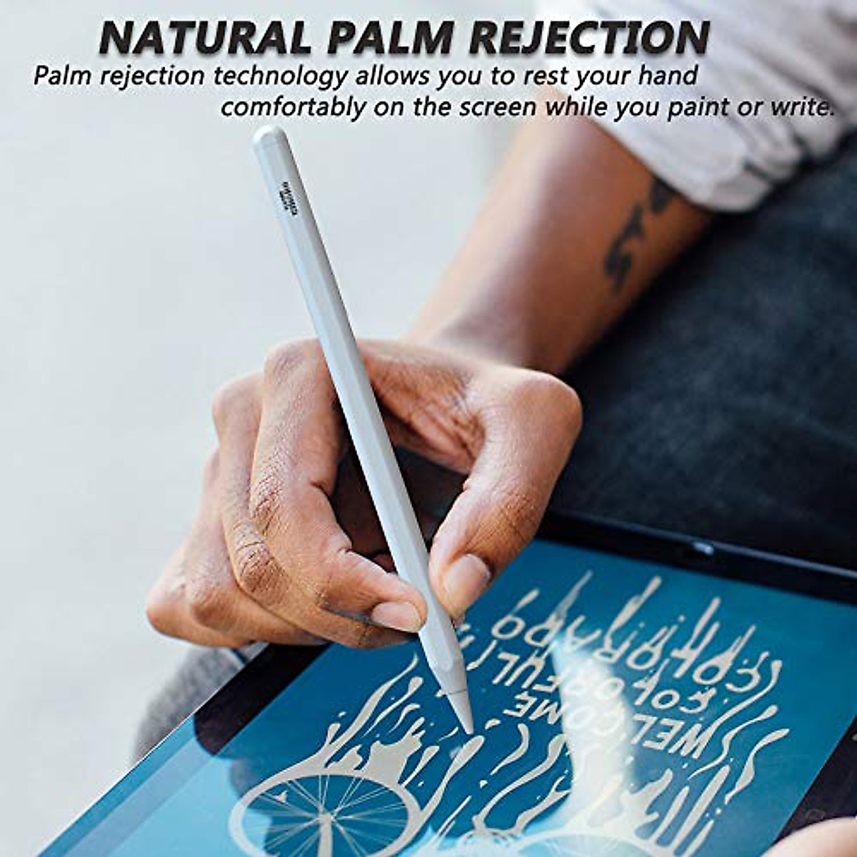 Stylus Pen Compatible with iPad/iPad Pro, iPad Pro Pen with Tilt and Palm Rejection for iPad 6th, iPad Mini 5th, iPad Air 3rd Gen, iPad Pro (11/12.9")