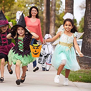 6 Piece Trick or Treat Bucket, Halloween Treat Bags, Non-Toxic Halloween Party Supplies for Kids, Boys and Girls