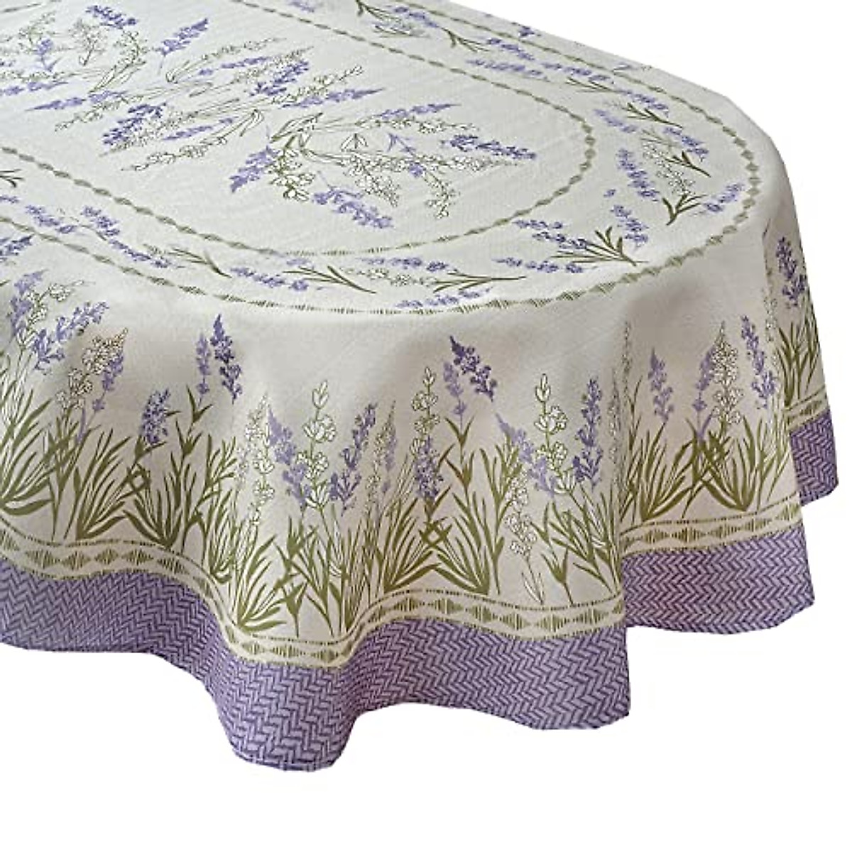 Home Bargains Plus Provence Round Tablecloth, 70 Inch, Holiday Blanchard Field of Lilacs, Wrinkle and Stain Resistant Fabric Table Cover for Dinner Parties and Banquet