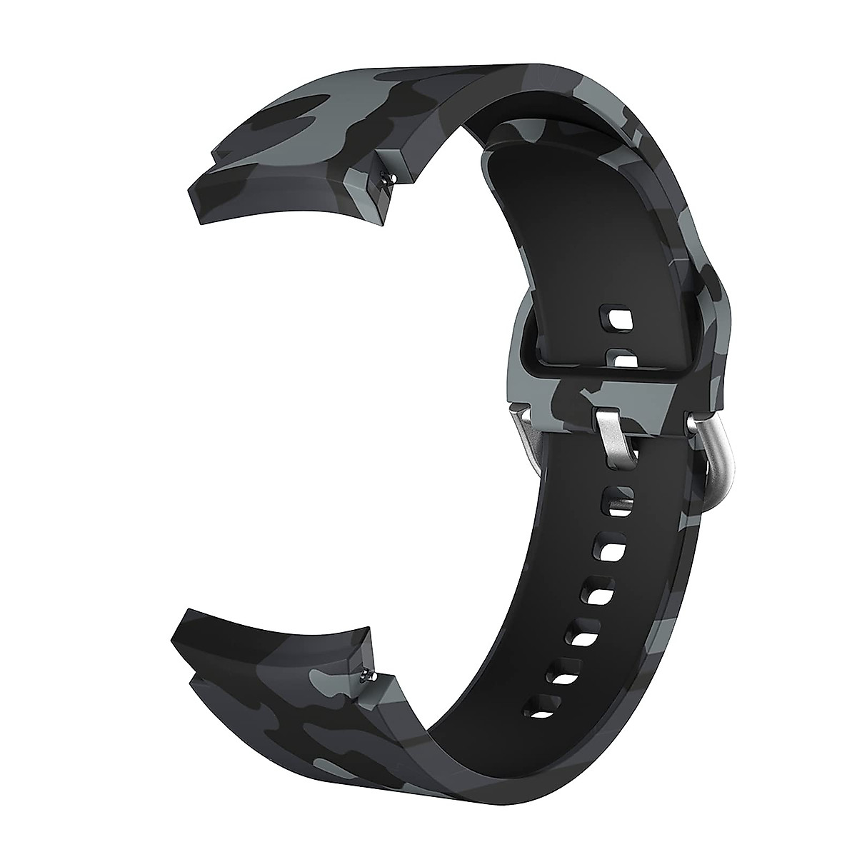VeveXiao Strap Compatible with Samsung Galaxy Watch 4 40mm/44mm band, Printed Soft Silicone Replacement Straps for Galaxy Watch 4 Classic 42mm/46mm WristBand (grey)