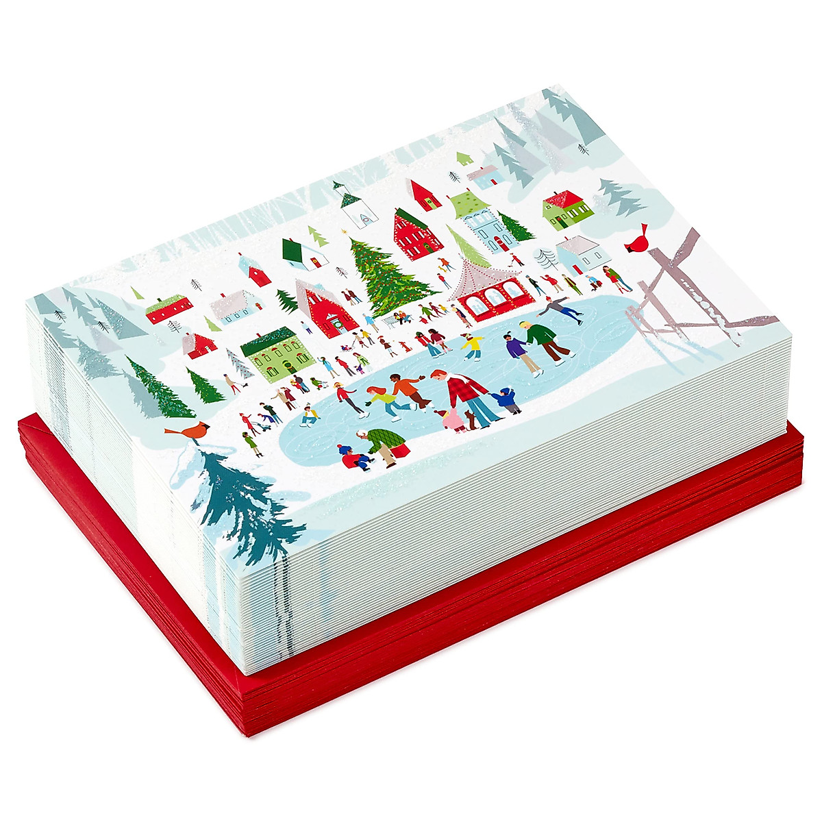 Hallmark Boxed Holiday Cards, Snowy City (40 Cards with Envelopes)