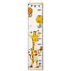 FIOBEE Kids Growth Chart Baby Height Chart Wall Hanging Ruler Measurement Chart Nursery Room Decor for Girls Boys Toddlers, Giraffe