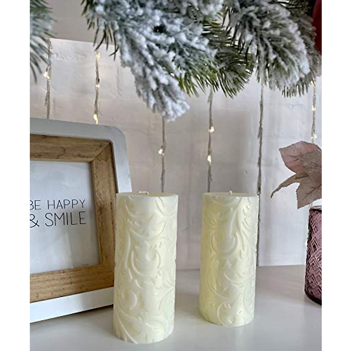 Magik Life Decorative Pillar Candles-3x6 inch - Unscented Long Lasting Handcrafted Royal Candles for Home Decoration Restaurant Weddings Spa Events Church- 70 Hour Burn Time - Smokeless & Dripless