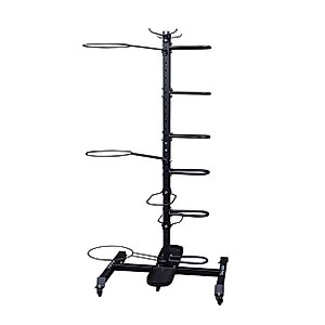 Body-Solid (GAR100) Compact Accessory Vertical Stand Rack for Organizing Medicine Balls, Weights Ball, Resistance Bands and Tubes, Jump Ropes, Foam Rollers, Yoga Mats, and more