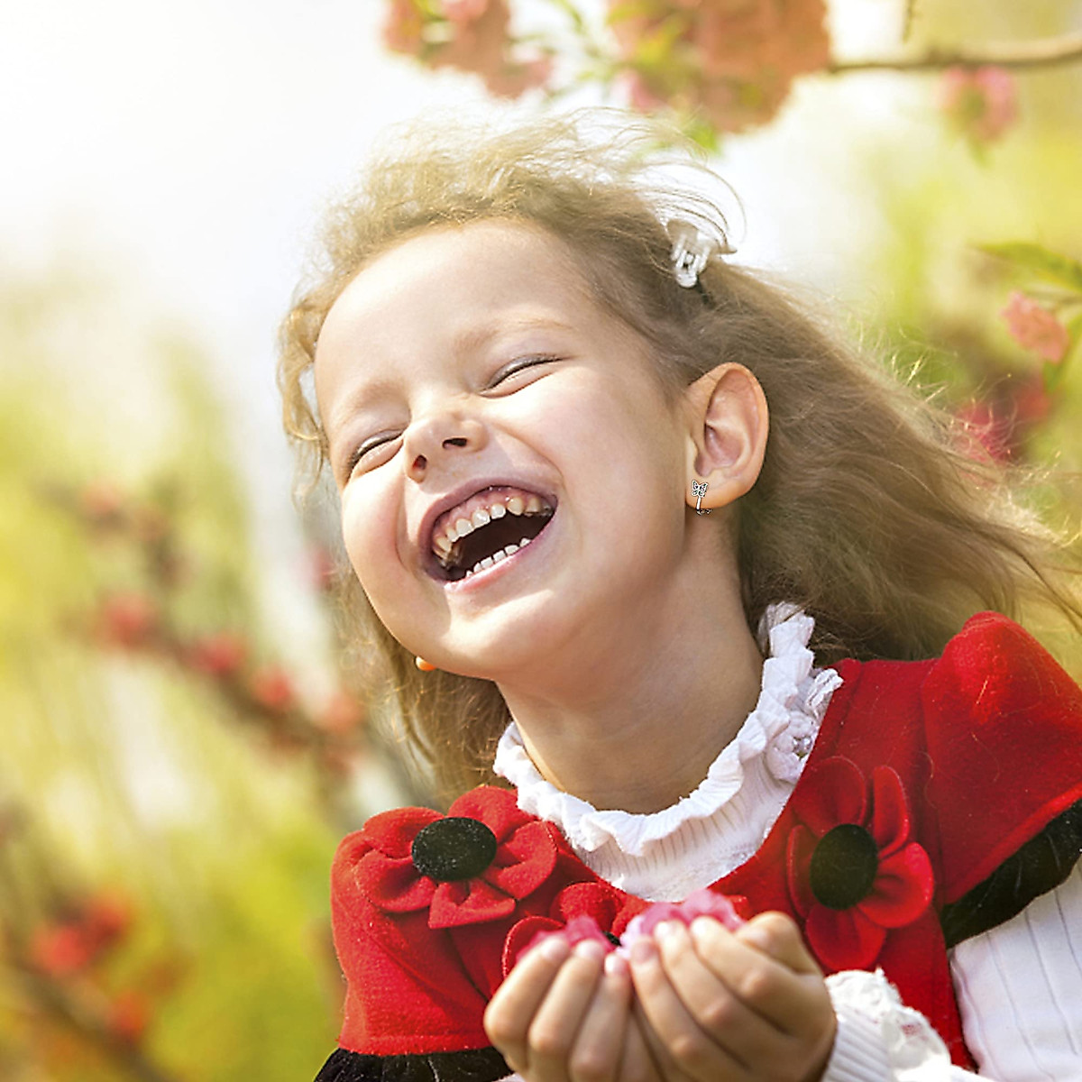 JeryWe 8 Pairs Clip on Earrings for Women Cubic Zirconia Pearl Heart Flower Rainbow Cat Butterfly Turtle Non Pierced Earrings Hypoallergenic Clip Earrings Set