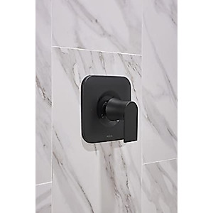 Moen Genta LX Matte Black Pressure-Balancing Modern Shower Trim, Bathroom Shower Lever Handle with Escutcheon, (Posi-Temp Valve Required), T2471BL