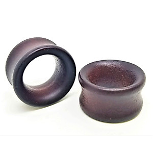 Organic Stained Bamboo Tunnel Ear Plugs - Double Flare Saddle - 7 Sizes - Pair - New (0 Gauge (8mm))