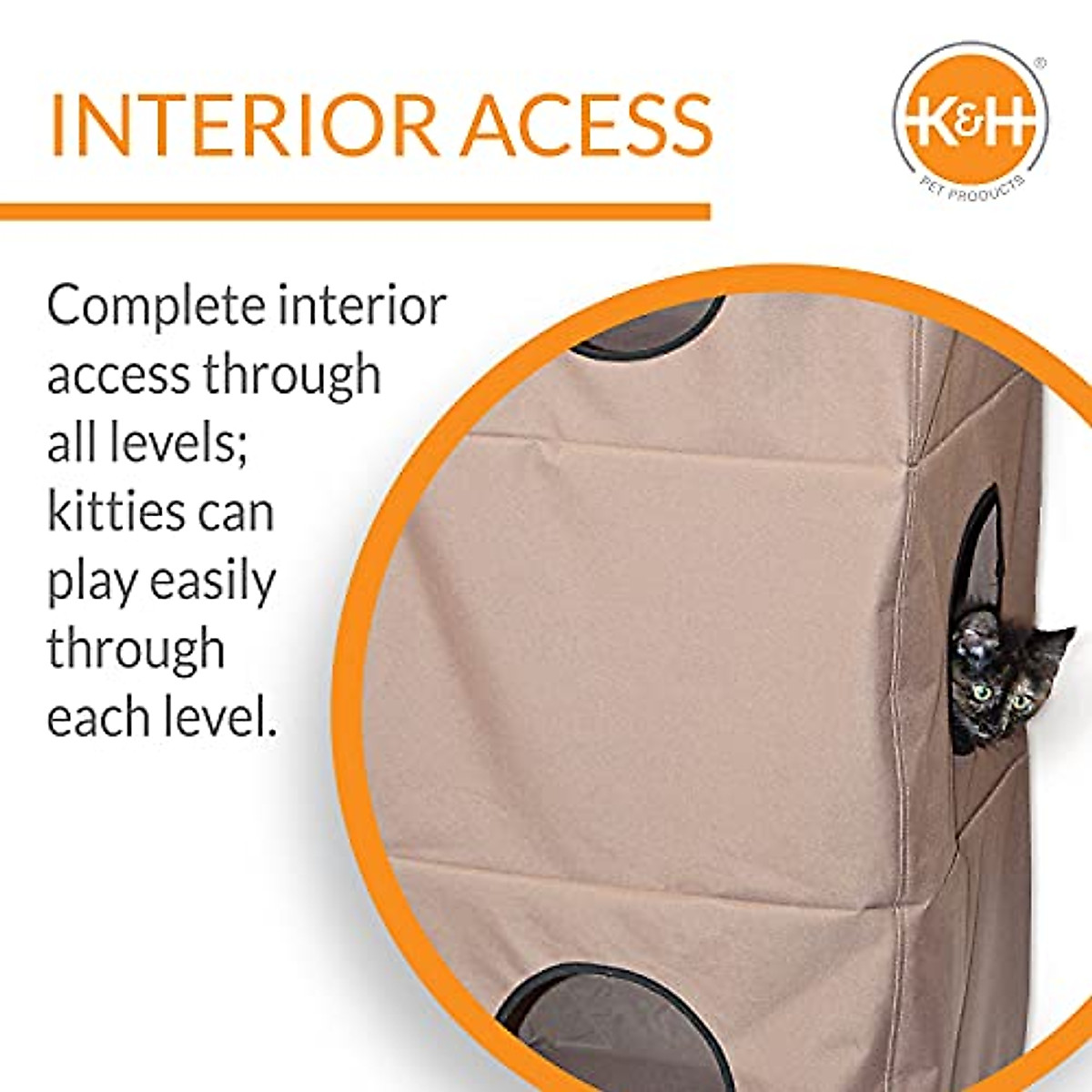 K&H Pet Products Hangin' Cat Condo Large Tan 23" x 16" x 65" Cat Furniture