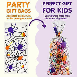JOYIN 150 PCS Halloween Cellophane Candy Bags Clear Treat Bags with Twist Ties, Trick or Treating Bags, Halloween Goodie Bags Non Candy Cookie Bags for Kids Halloween Party Favors Supplies