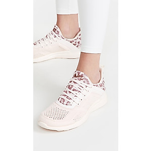 APL: Athletic Propulsion Labs Women's Techloom Tracer Sneakers, Creme/Beachwood/Leopard, Print, Pink, 5.5 Medium US