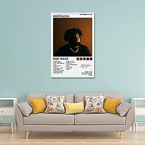 JINUS Rod Wave Poster Nostalgia Cover Album Decorative Painting Canvas Wall Posters And Art Picture Print Modern Family Bedroom Decor Posters for Room Aesthetic 08x12inch(20x30cm)