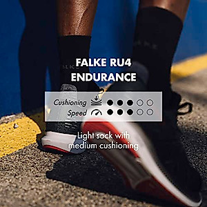 FALKE Men's RU4 Endurance Running Socks, Mid Calf, Medium Cushion, Athletic, Breathable Quick Dry, Organic Cotton, White (White-Mix 2020), 10.5-11.5, 1 Pair