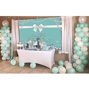 Tiffany Breakfast Blue Bow-Knot Backdrop Turquoise Diamonds Sweet 16 Birthday Party Background Baby Shower Bridal Shower Wedding Party Cake Table Decorations 7x5FT