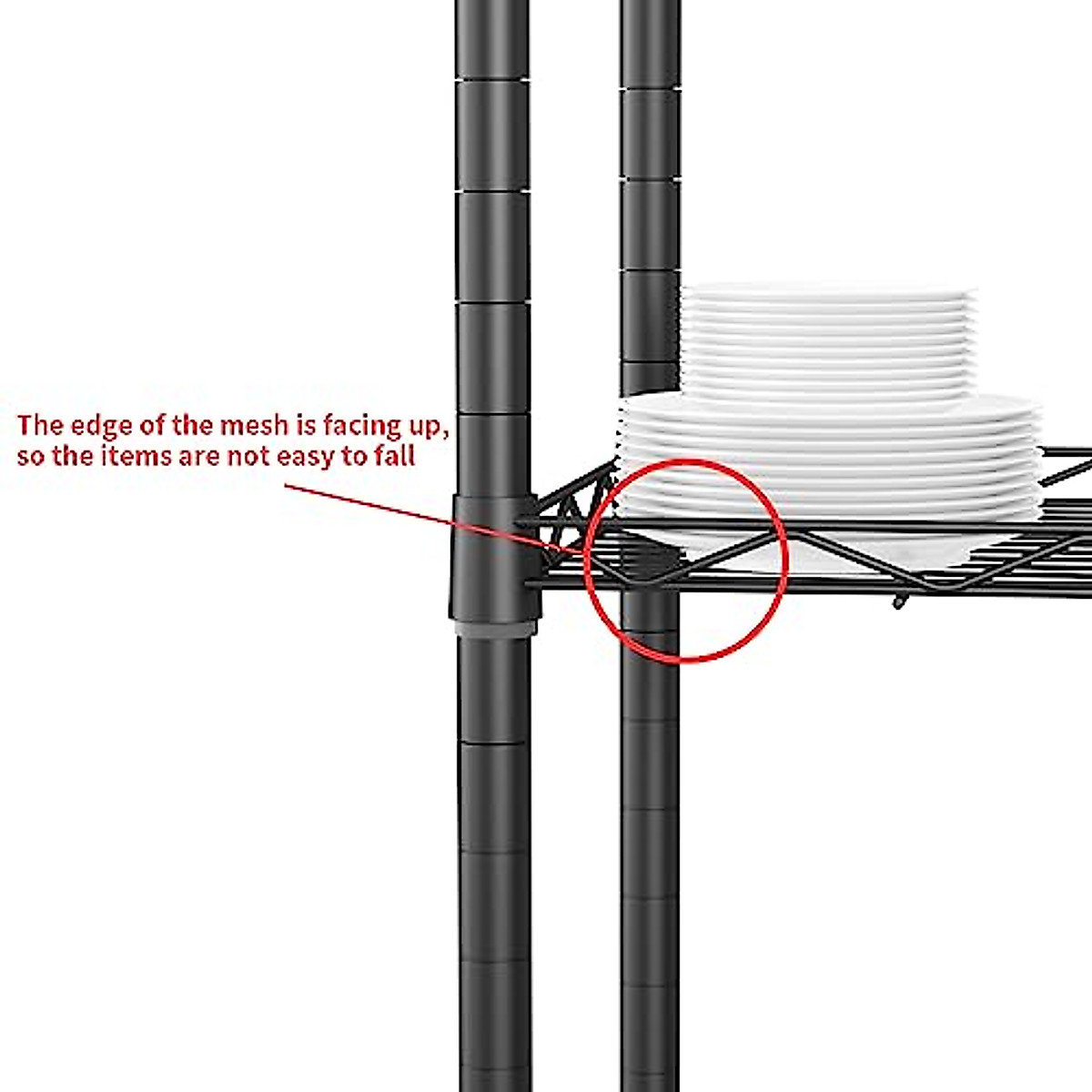 SINGAYE 5 Tier Storage Rack Wire Shelving Unit Thicken Heavy Duty Storage Shelves for Pantry Closet Kitchen Laundry 880Lbs Capacity 13.38"x 23.22"x 59.05"(DxWxH) Black