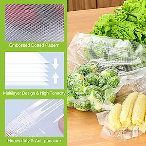 Vacuum Sealer Bags 8" x 50' & 11" x 50' + 100 Pint 6" x 10" + 2 Rolls 8" x 50' Rolls (Total 4 Rolls + 100 Pint)